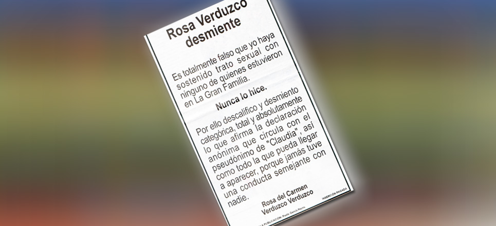 Mamá Rosa paga desplegados de prensa para defenderse | Aristegui Noticias