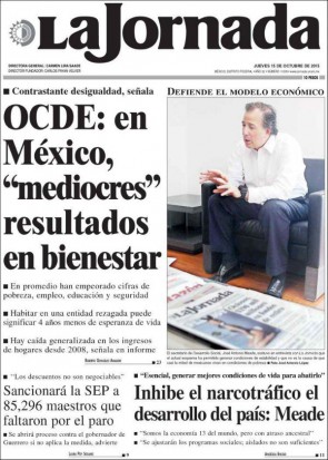 Titulares de prensa mexicana del 15 de octubre 2015 | Aristegui Noticias