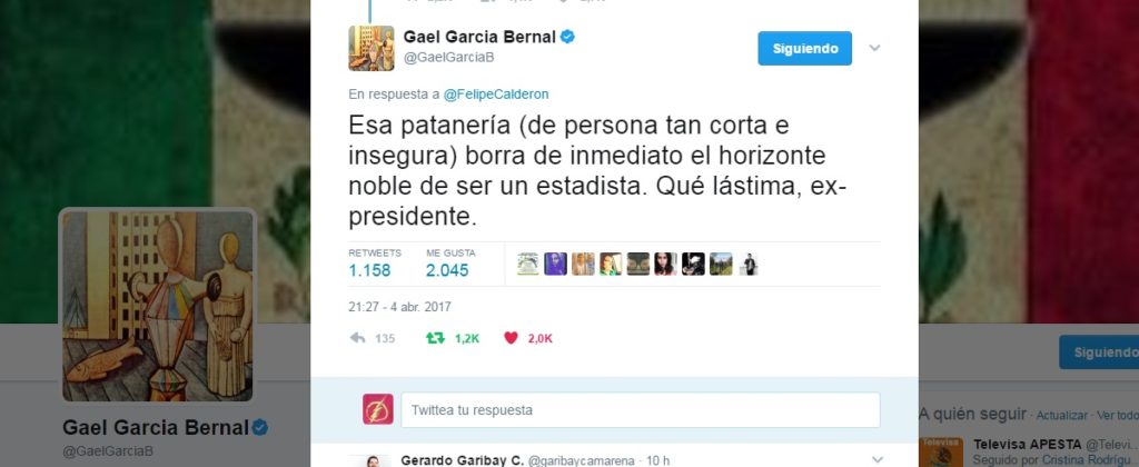 Responde Gael García a Calderón (Foto) | Aristegui Noticias