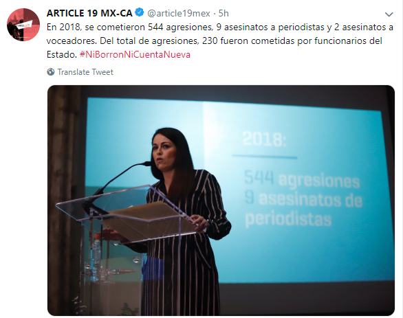 Exige Artículo 19 A Amlo Frenar Violencia Contra Periodistas Con Peña