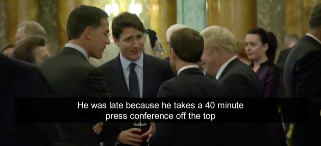 Graban a Trudeau, Macron, Johnson y Rutte aparentemente burlándose de ...