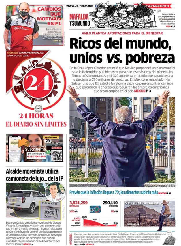 La foto de AMLO en la ONU que acaparó las portadas de los diarios ...