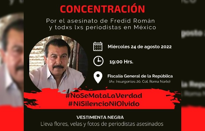 Comunicadores protestan por el asesinato del periodista Fredid Román ...