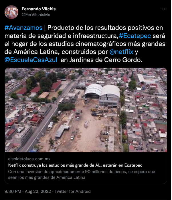 Construirán el estudio de cine más grande de América Latina en Ecatepec ... Construirán el estudio de cine más grande de América Latina en Ecatepec ...