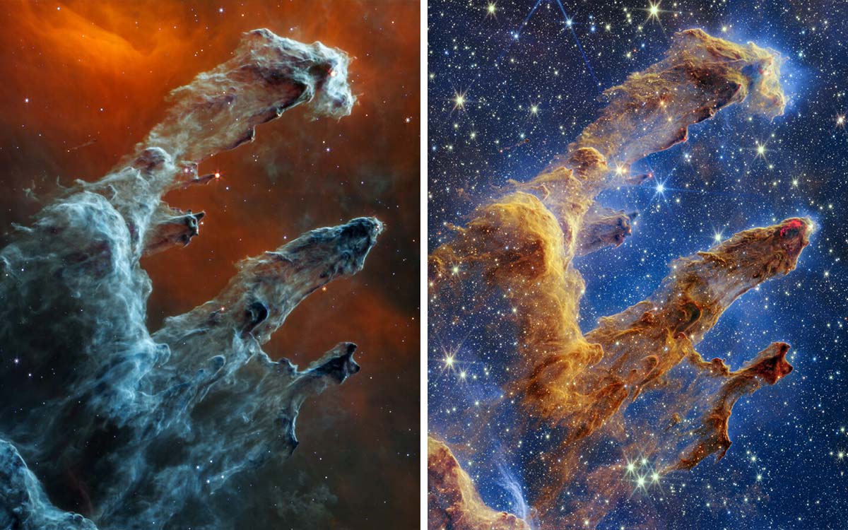 Webb fotografía 'Los pilares de la creación' en luz infrarroja ...