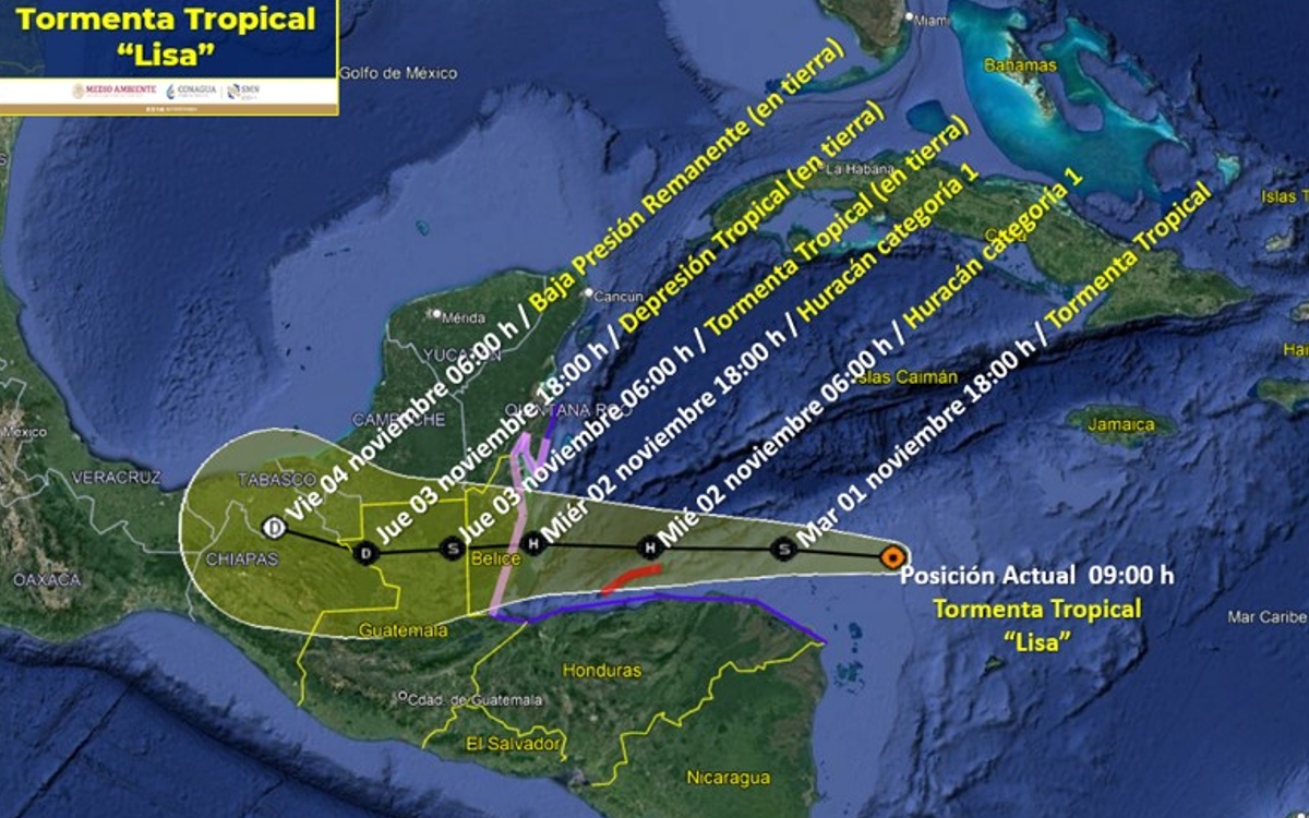 Tormenta tropical 'Lisa' se dirige a Quintana Roo | conoce su trayectoria | Aristegui Noticias