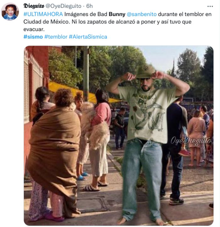 Tras sismo en CDMX, Bad Bunny se hace viral en memes | Aristegui Noticias