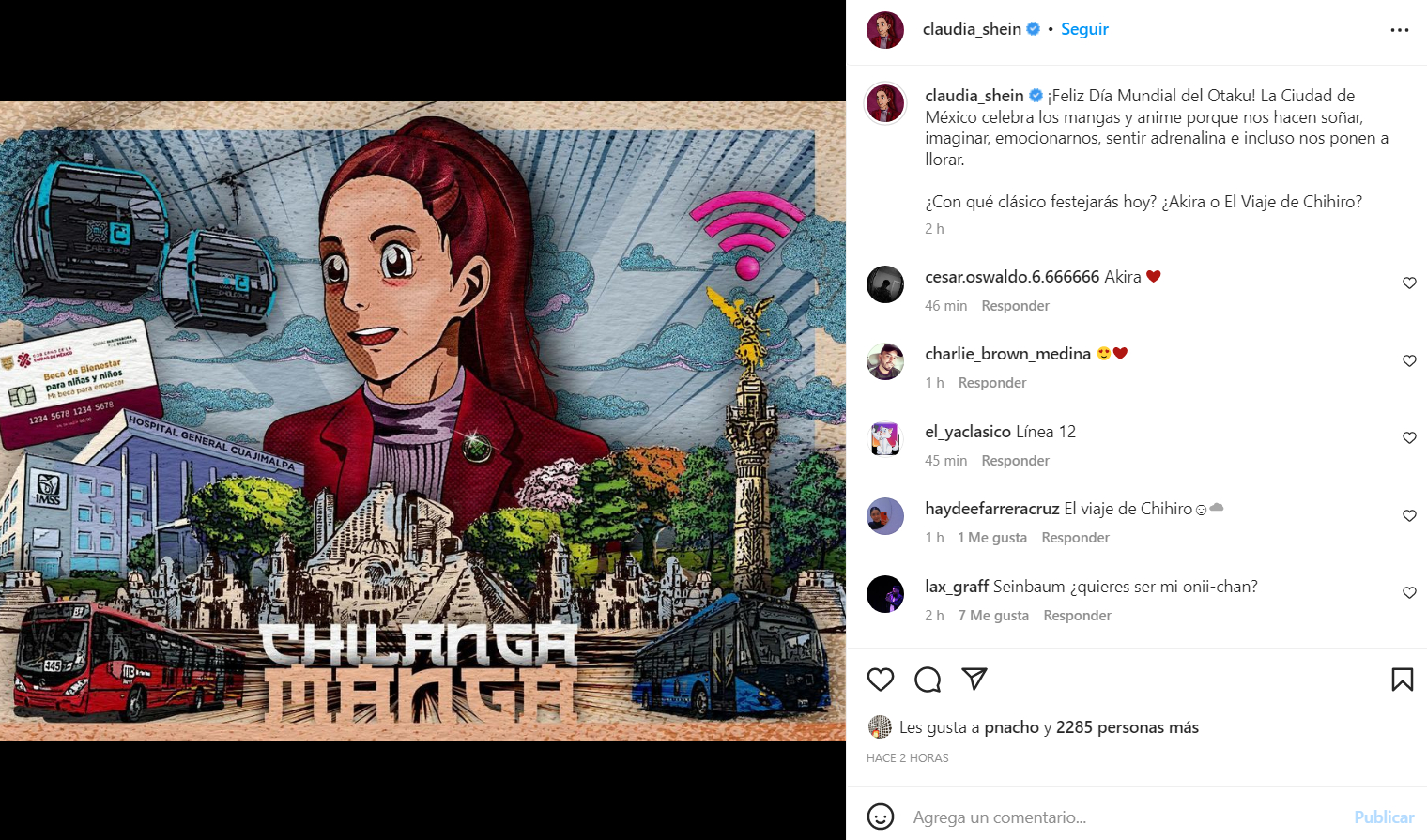 ¡Chilanga manga!; Claudia Sheinbaum celebra 'Día Mundial del Otaku ...