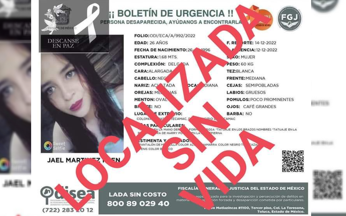 Jael fue vista por última vez en casa de su expareja que la golpeaba ...