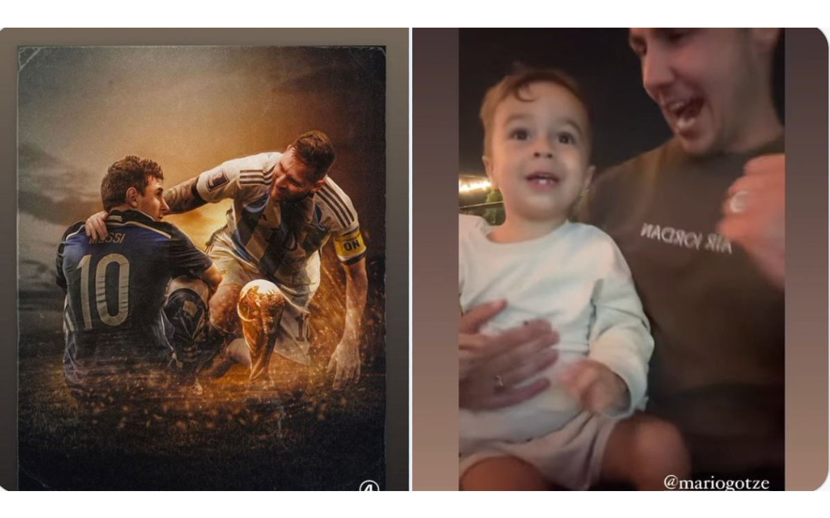 Celebra Mario Gotze Y Su Pequeño Hijo La Victoria De Argentina En Qatar