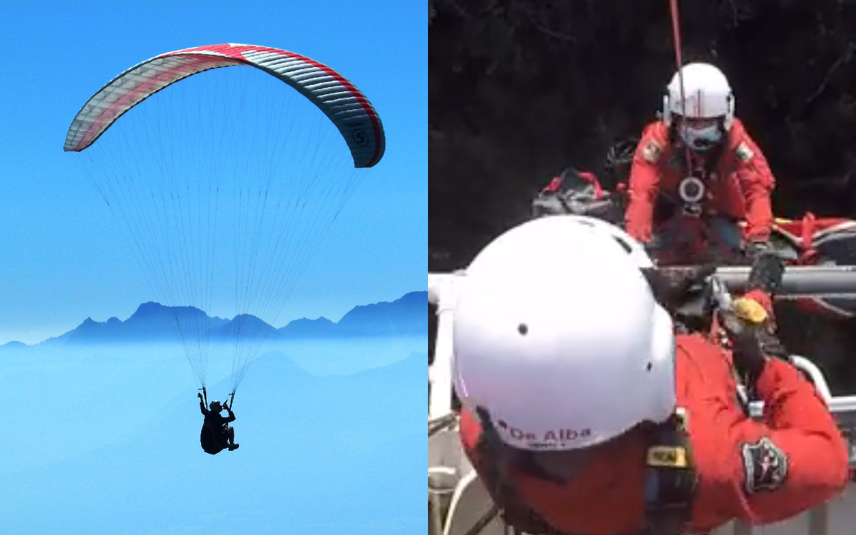 Así fue el rescate de una deportista suiza que cayó de un parapente en ...