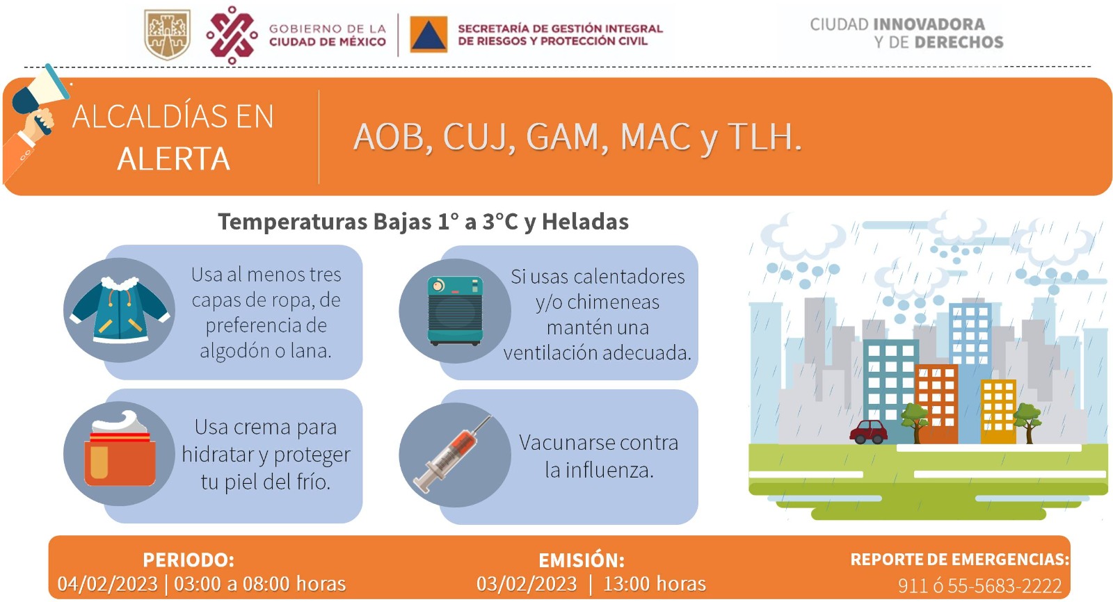 Activan alerta roja en tres alcaldías de CDMX por bajas temperaturas ...