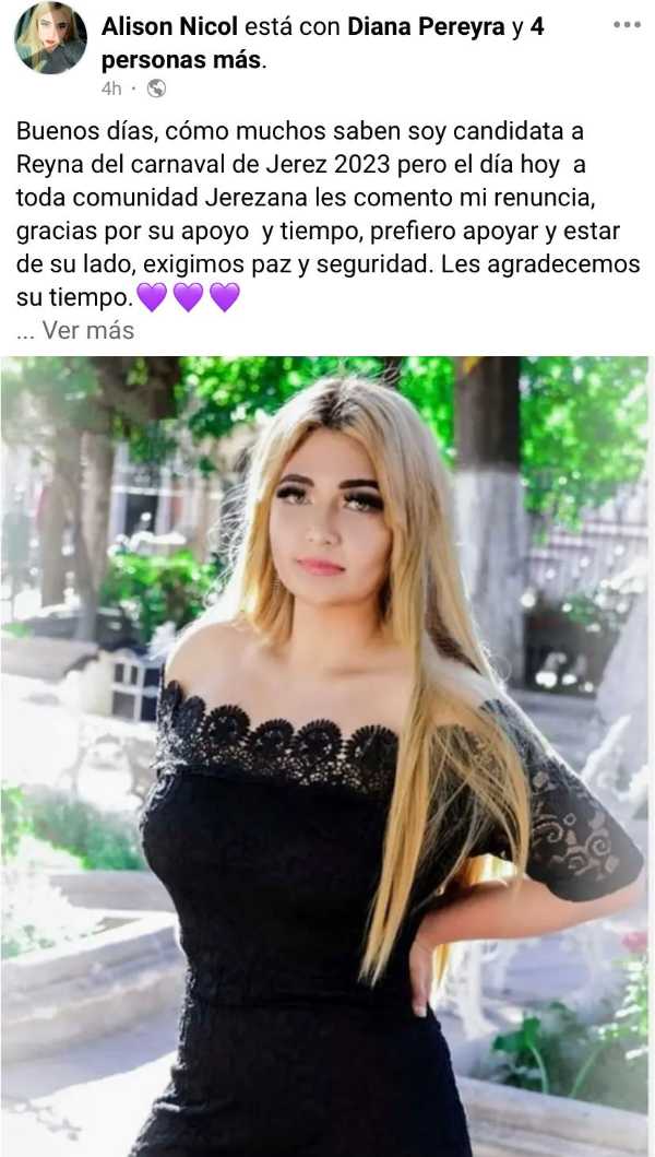 Renuncian candidatas a reina del carnaval de Jerez por violencia en ...