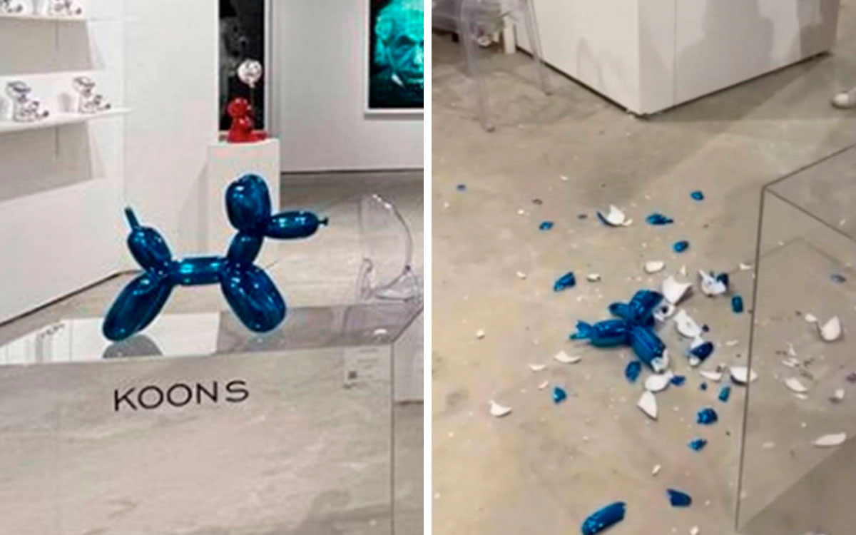 Mujer rompe una escultura de Jeff Koons de 42,000 dólares | Aristegui ...