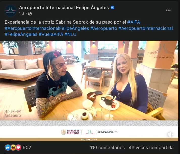 AIFA se promueve con Sabrina Sabrok y luego borra video | Aristegui ...