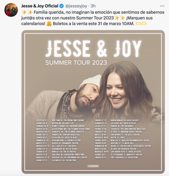 Jesse & Joy anuncian gira de 29 fechas en EU y Canadá | Aristegui Noticias