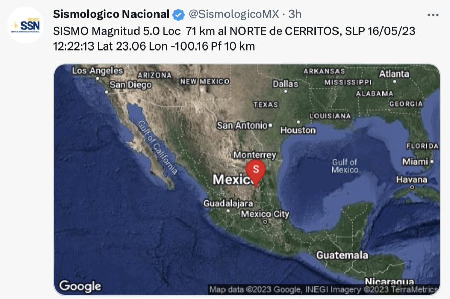 Cuatro sismos sacuden San Luis Potosí en 20 minutos | Aristegui Noticias
