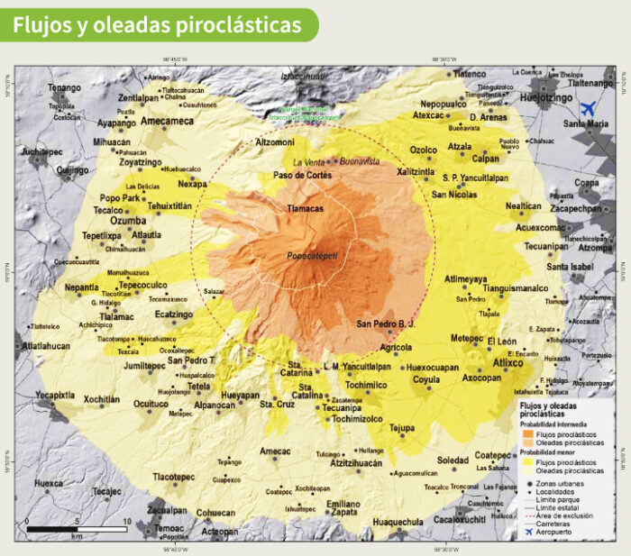 Estos son los mapas de peligro del Popocatépetl | Aristegui Noticias