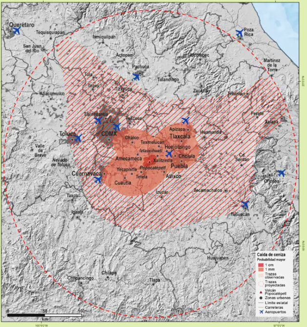 Estos son los mapas de peligro del Popocatépetl | Aristegui Noticias