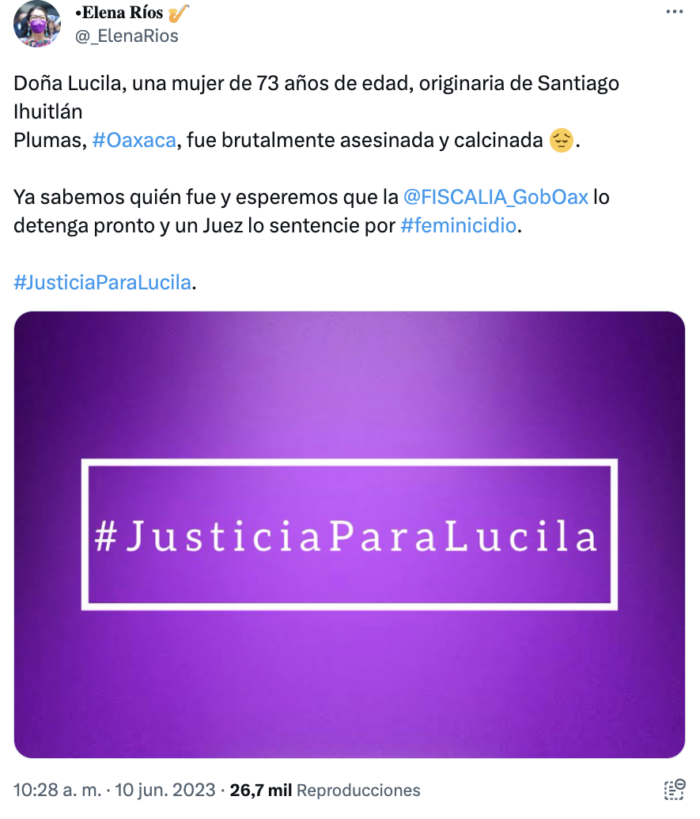 Lucila, mujer mixteca de 73 años, fue asesinada y calcinada en Oaxaca ...