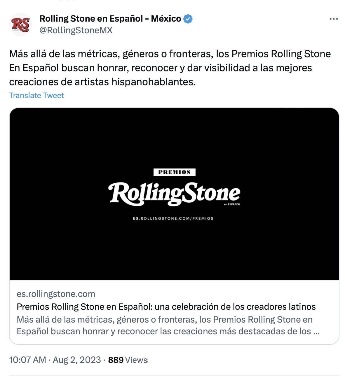 Miami: Premios Rolling Stone en Español celebran su primera edición | Aristegui Noticias