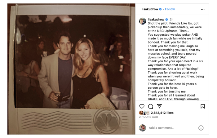 Lisa Kudrow se despide de Matthew Perry con tierno mensaje | Aristegui Noticias