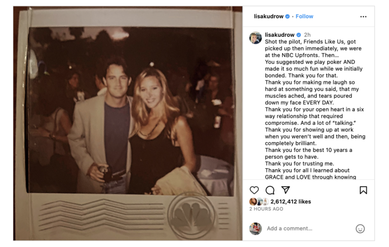 Lisa Kudrow se despide de Matthew Perry con tierno mensaje | Aristegui ...