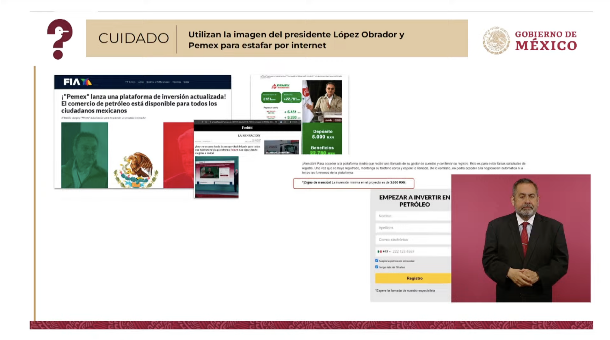 Explican en la mañanera cómo funcionan estafas que utilizan a AMLO y Pemex | Aristegui Noticias