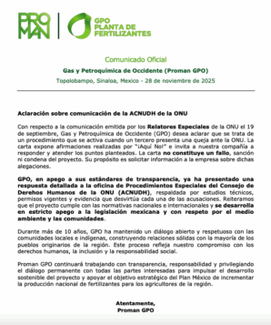 Planta de amoníaco en Topolobampo cumple todas las medidas ambientales ...