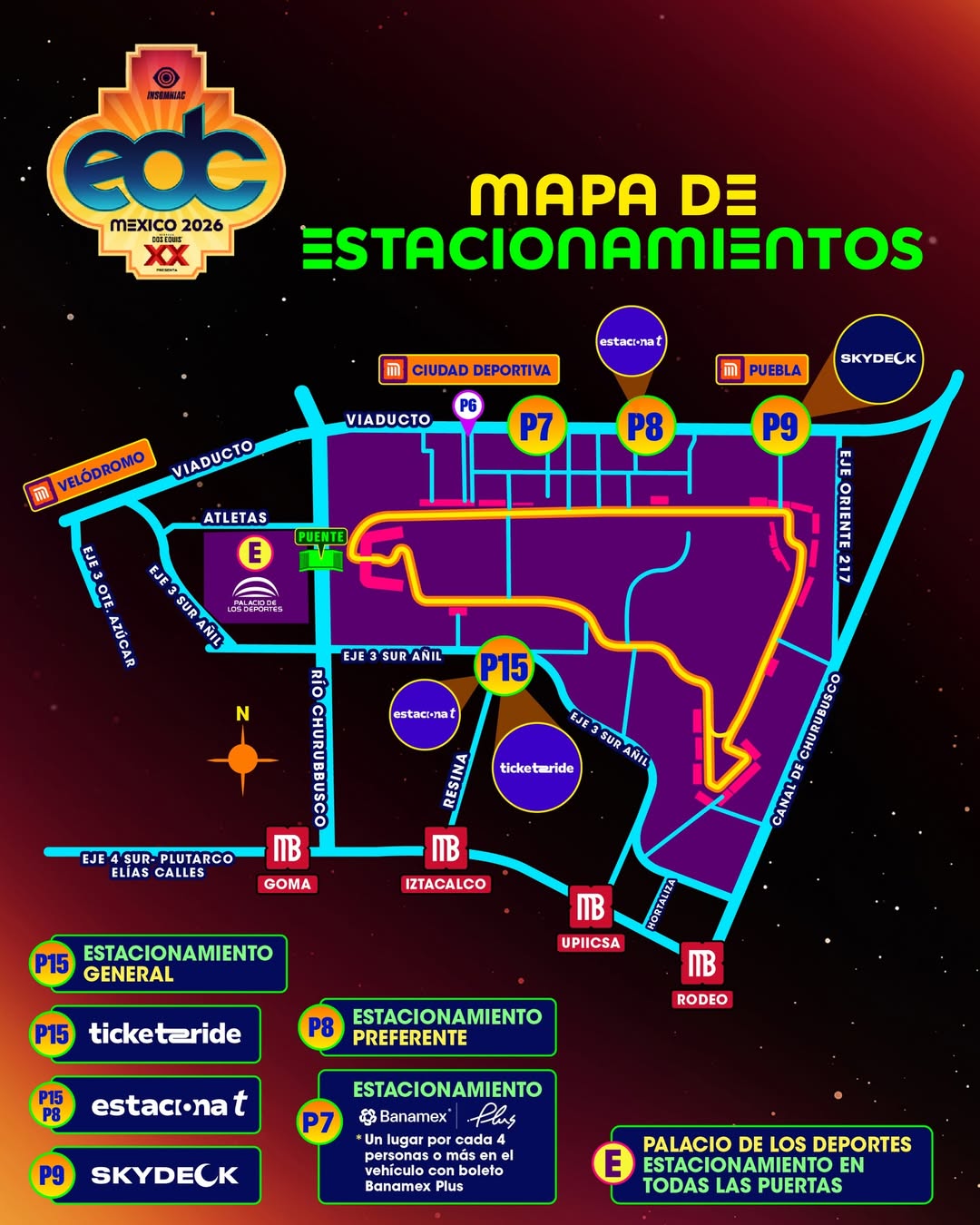 Guía EDC 2026 en CDMX: Metro, rutas, horarios y lo que sí puedes meter ...